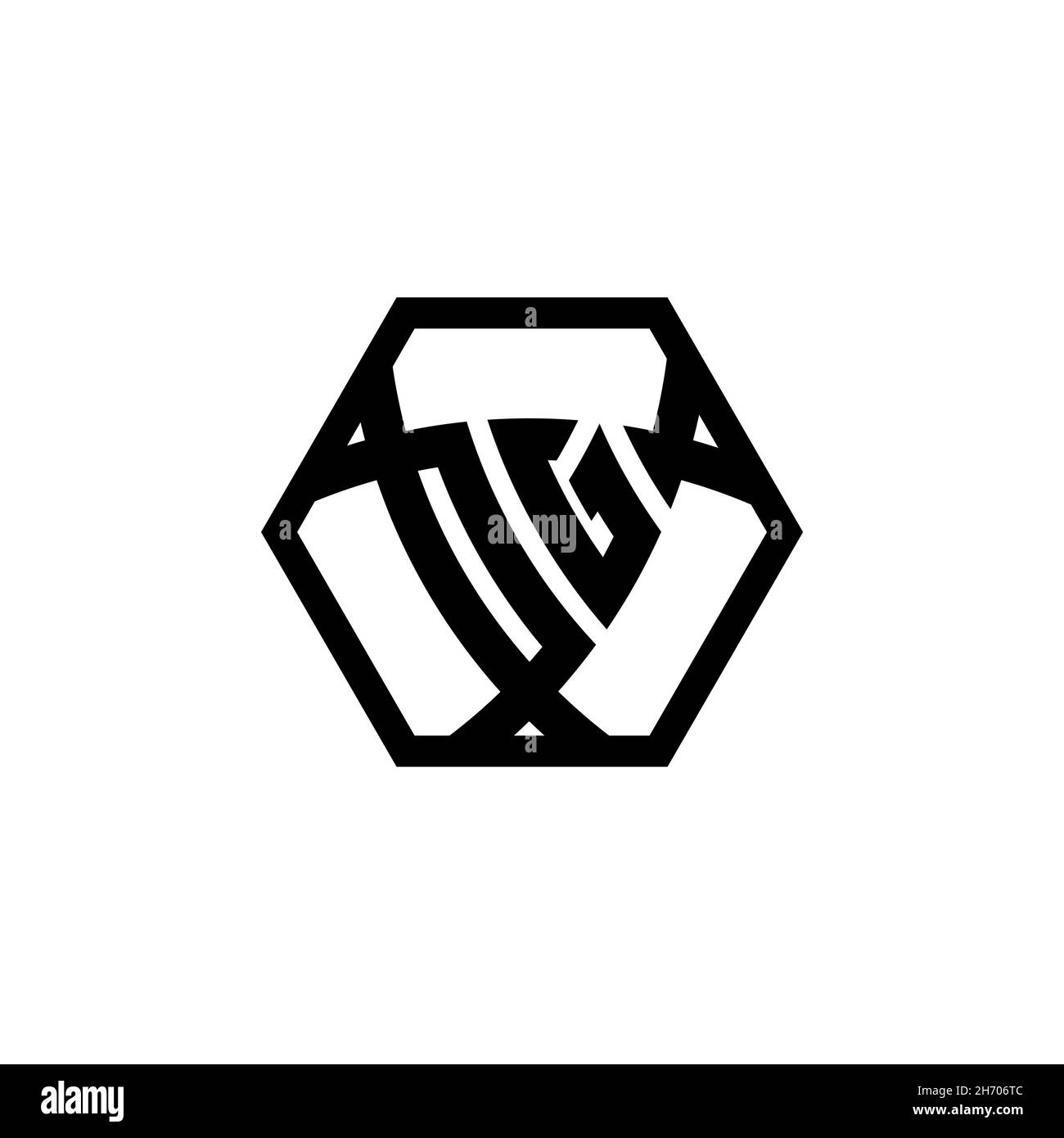 Og Monogram Logo Letter With Triangle Shield Shape Hexagonal Rounded