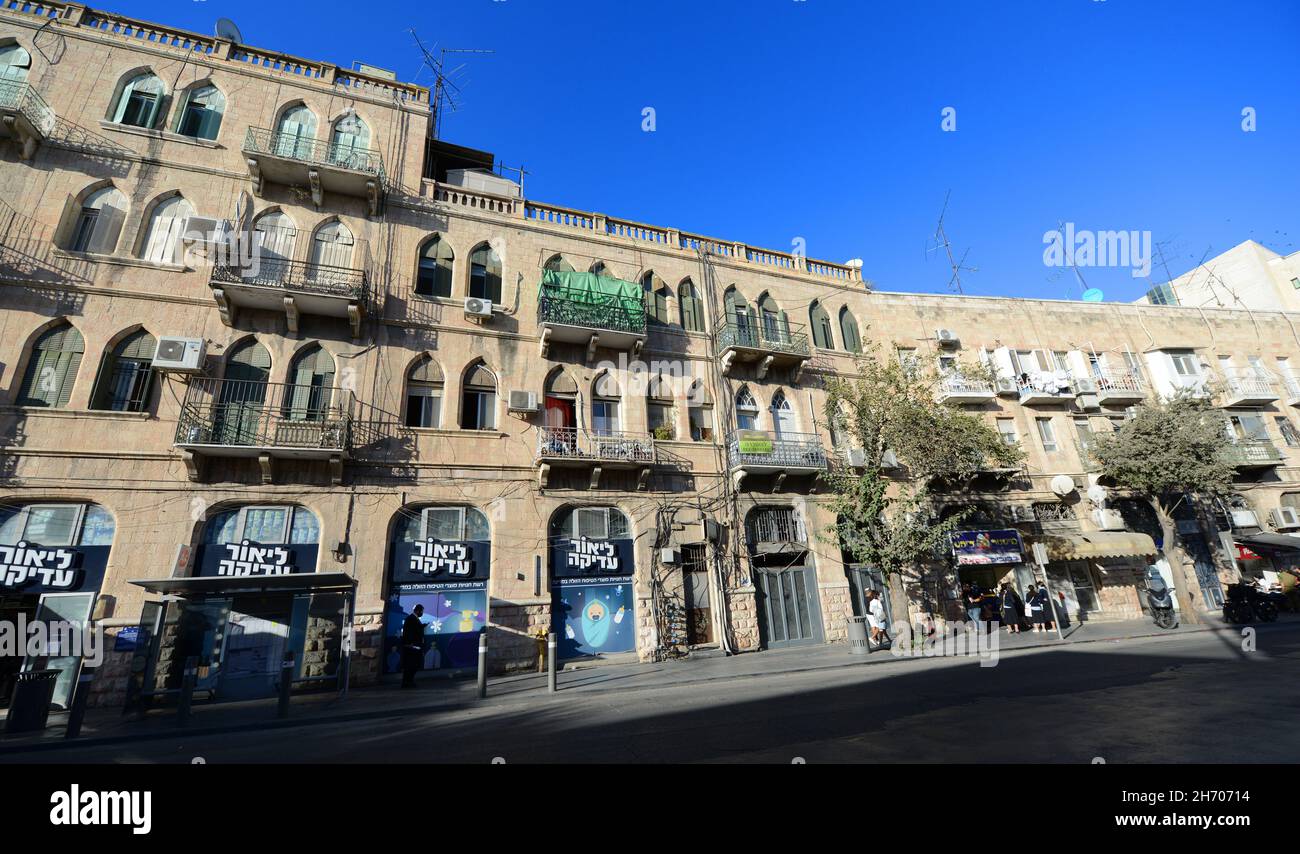 Beautiful old buildings on Jaffa street in Jerusalem, Israel Stock ...