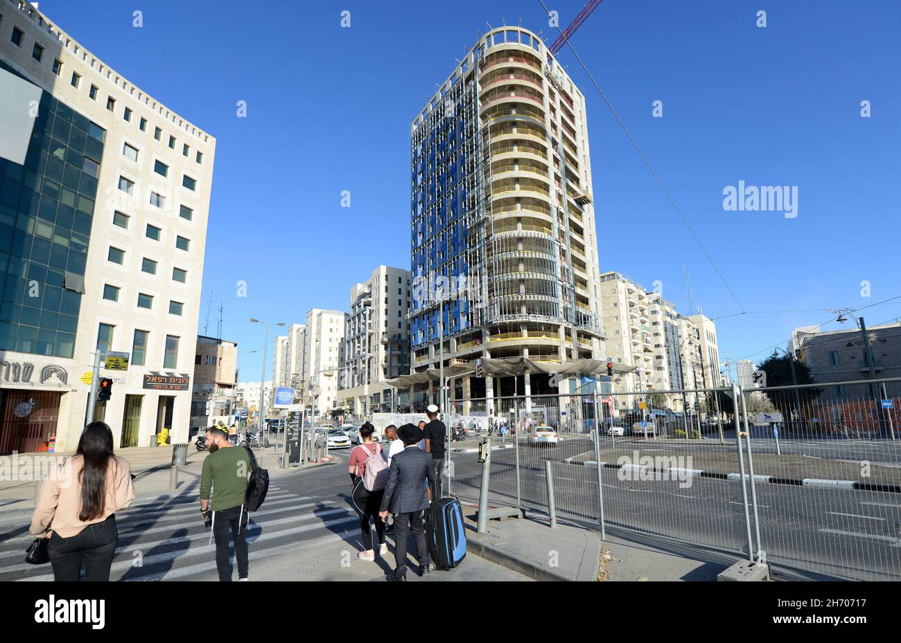 Construction of the city entrance project in Jerusalem, Israel Stock ...