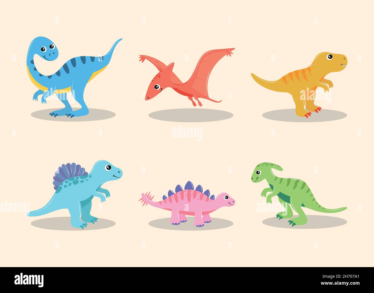 dinosaurs vector set Stock Vector Image & Art - Alamy