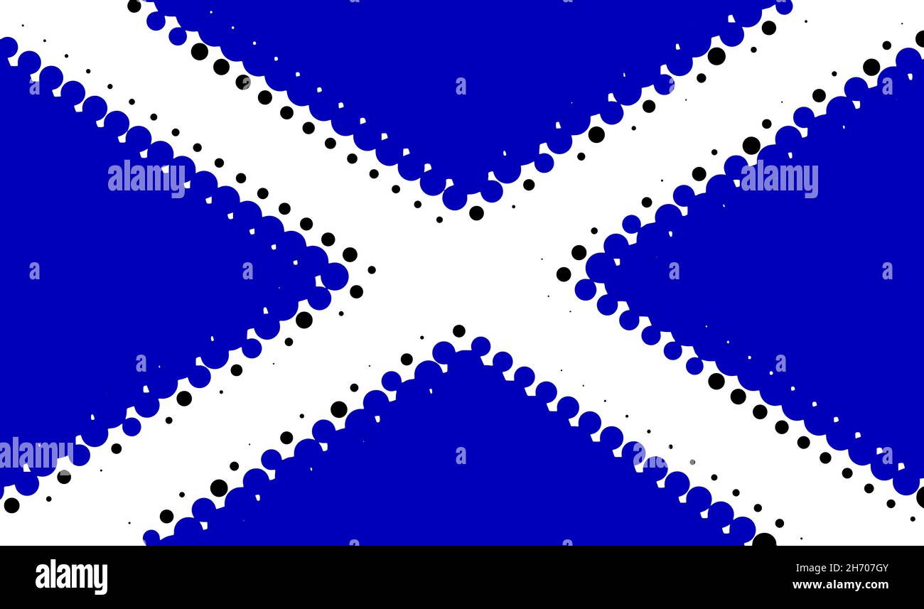 The official flag for Scotland in blue and white halftone Stock Photo ...