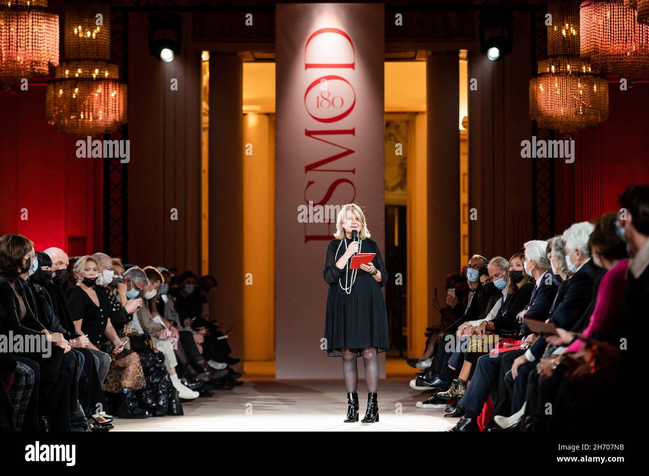 Paris, France. 18th Nov, 2021. Models display outfits designed by the ...