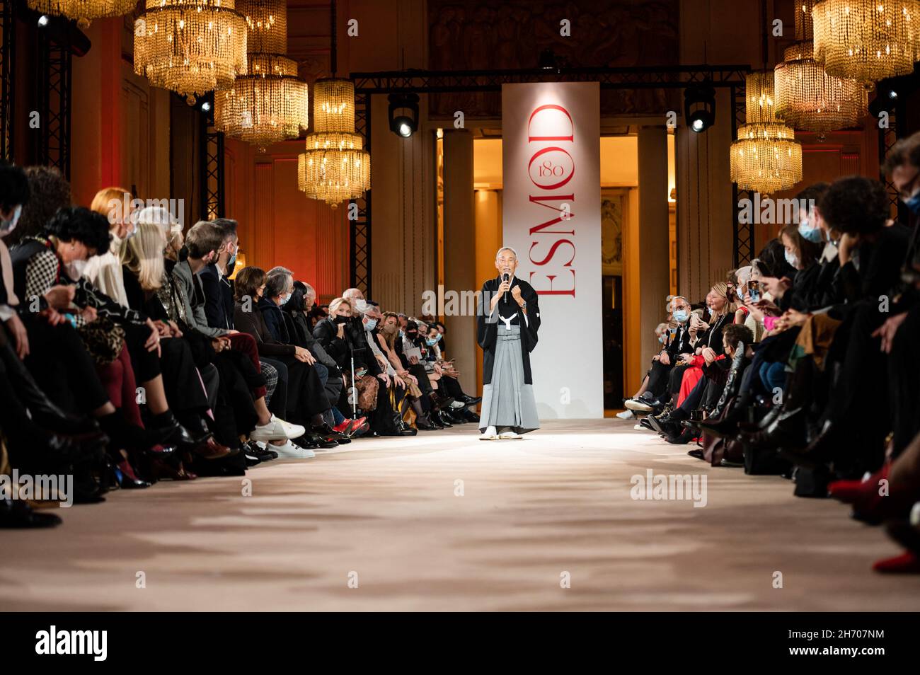 Paris, France. 18th Nov, 2021. Models display outfits designed by the ...