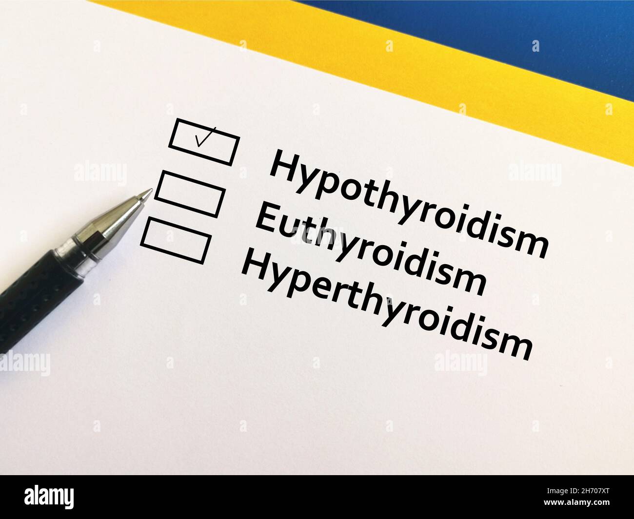 One person is answering question about thyroid pathology.The person is ...