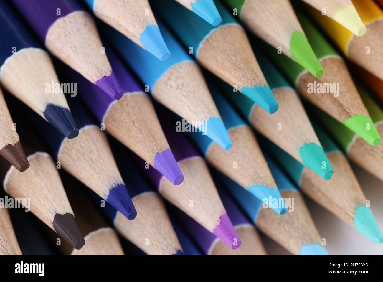Sharpened pencils for drawing laying on each other forming stack Stock ...
