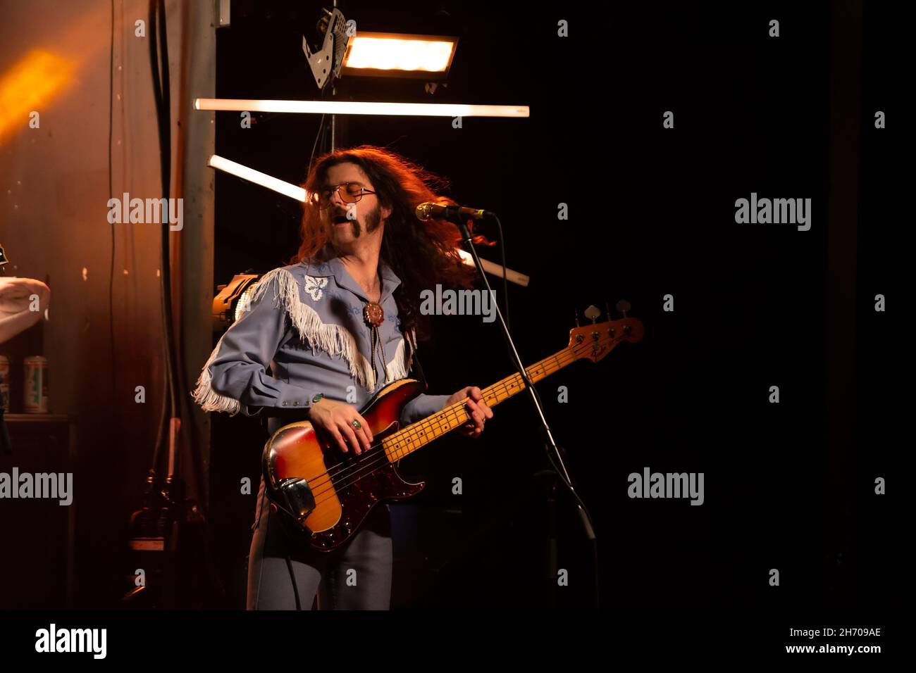 Bassist Ryan Gullen of Canadian rock band The Sheepdogs perform at Lee ...