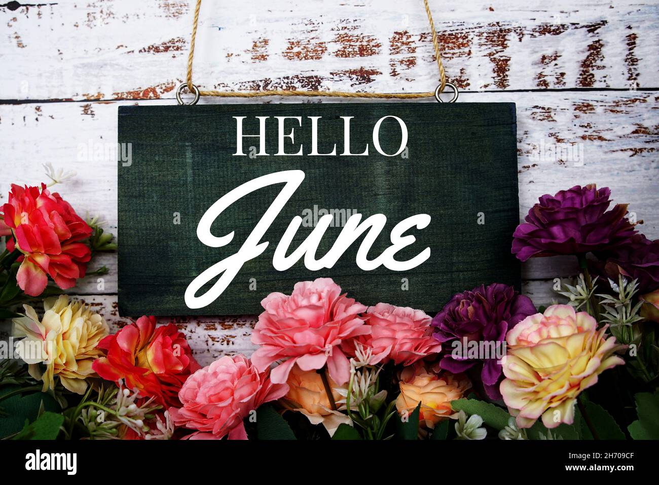 Hello june typography text hi-res stock photography and images - Alamy