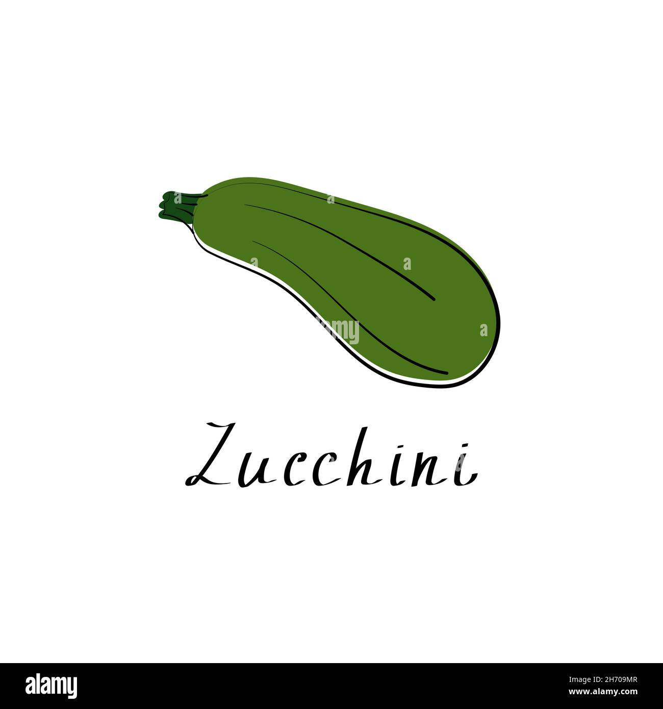Zucchini Vector Illustration. Simple logo of zucchini isolated on white ...
