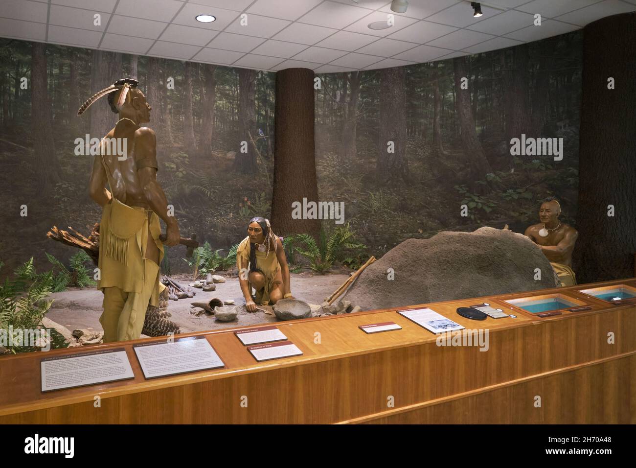 A Native American Diorama exhibit, display at the Science Museum. In ...