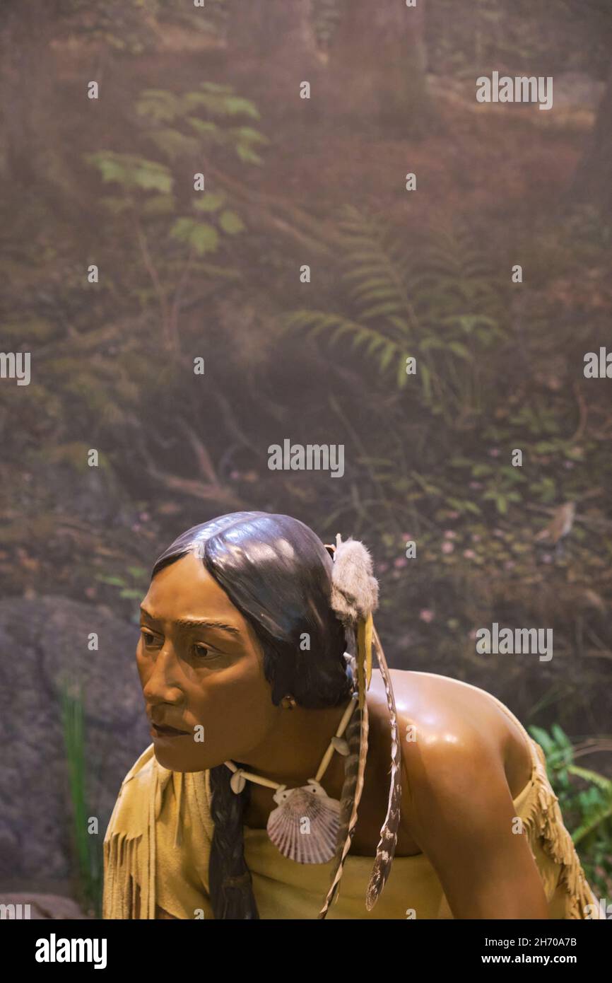 A Native American Diorama exhibit, display at the Science Museum. In ...