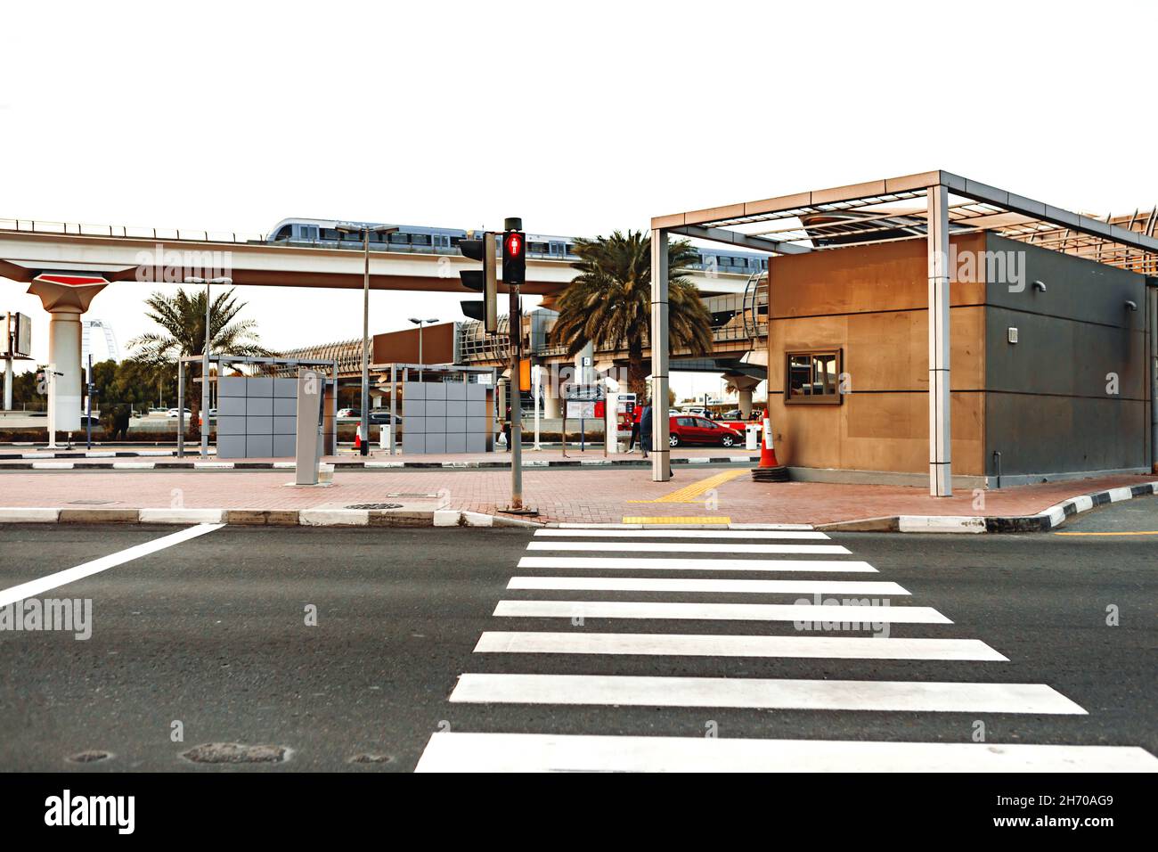 Asphalt road with modern city skyline of Dubai Stock Photo - Alamy