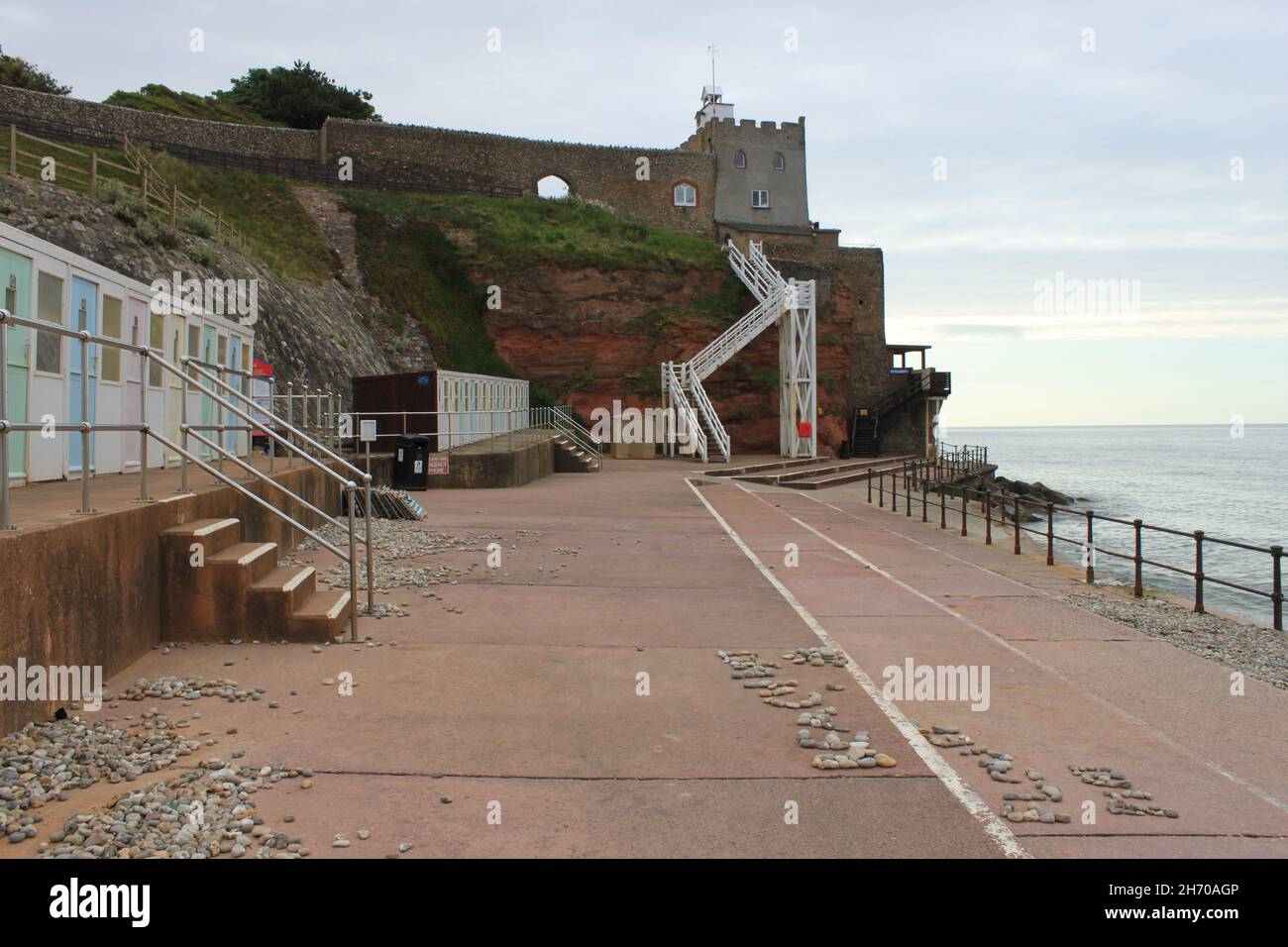 Jacob's Ladder beach huts. The England south west coast path. South ...