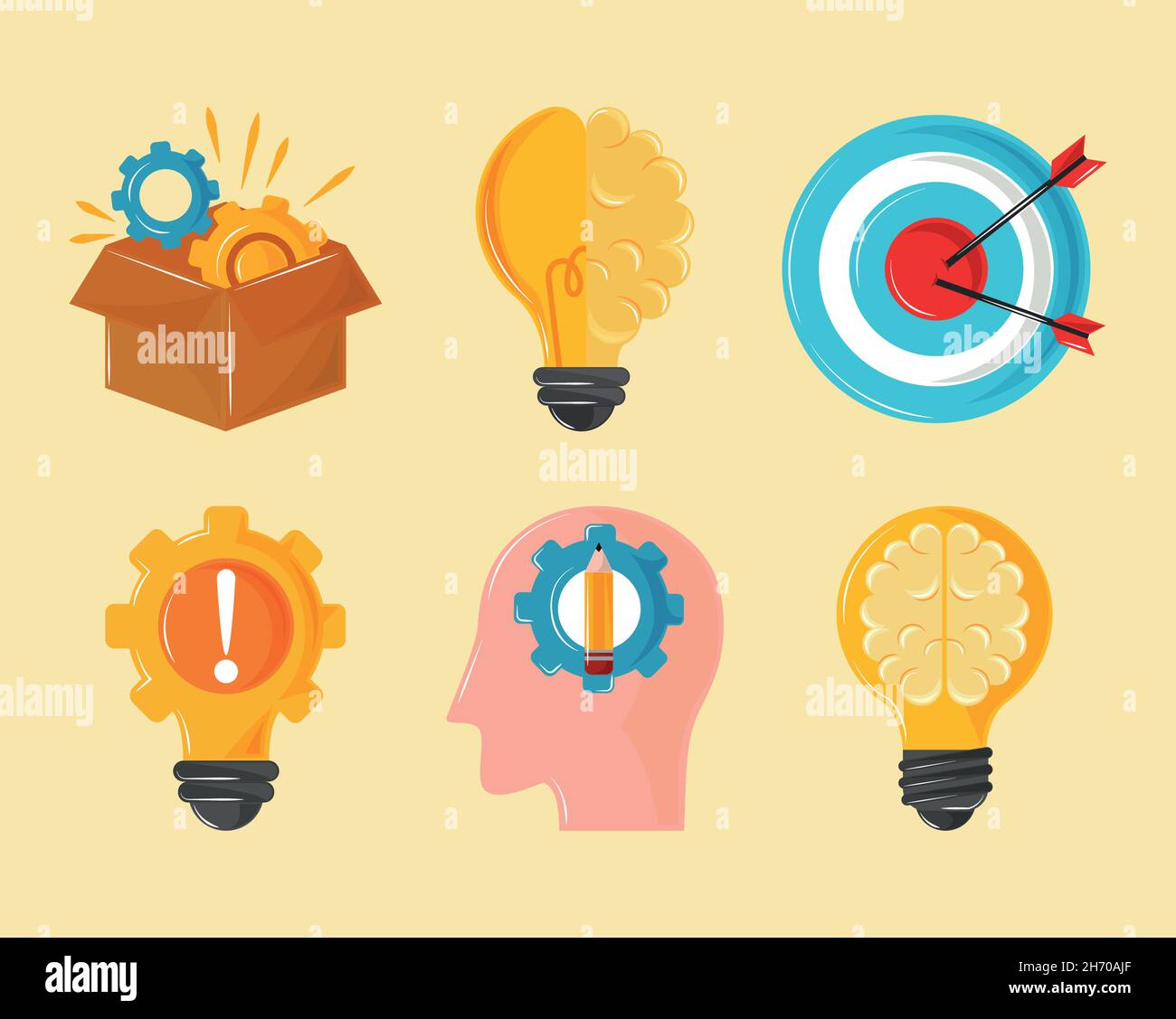 set of bulbs think Stock Vector Image & Art - Alamy