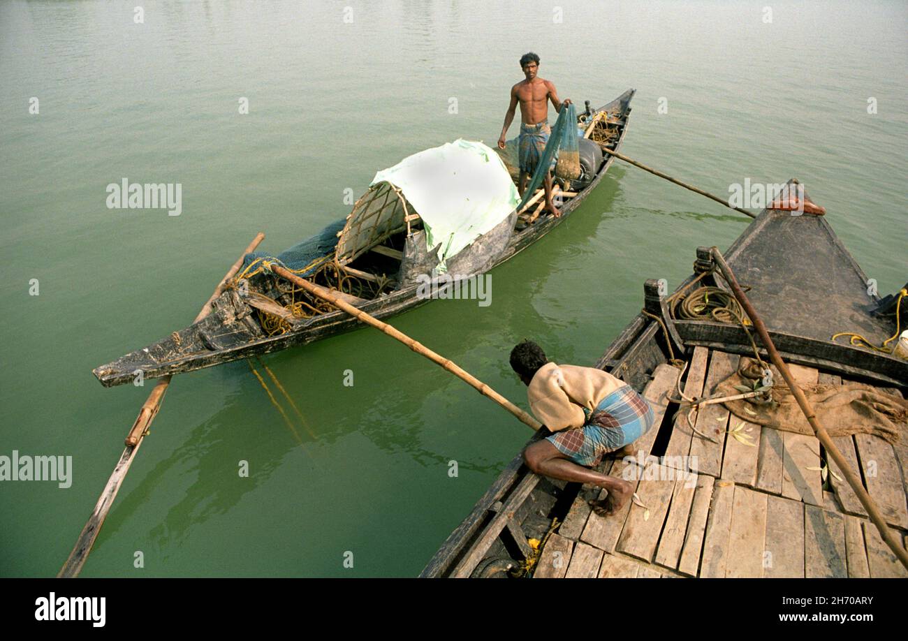 Fisherman catching Fish in a river. India Stock Photo - Alamy