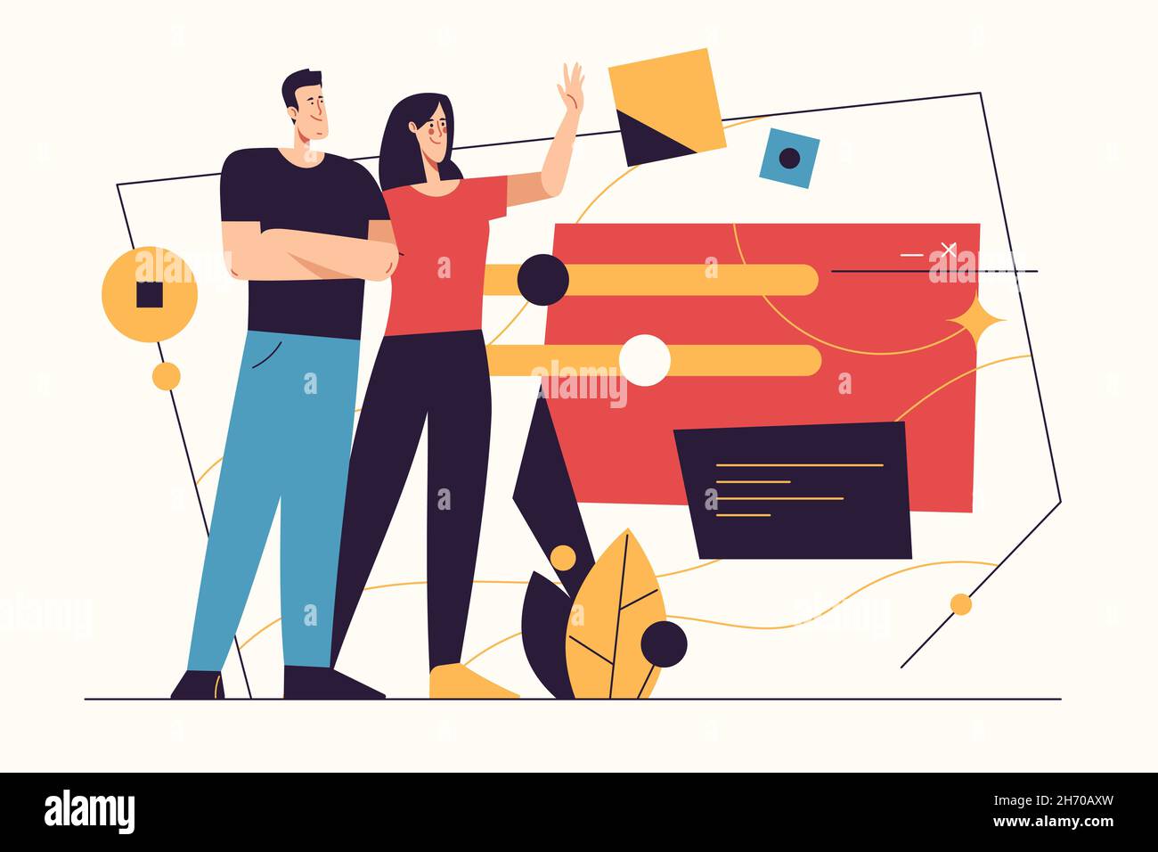 Vector illustration on the subject of data gathering, business ...