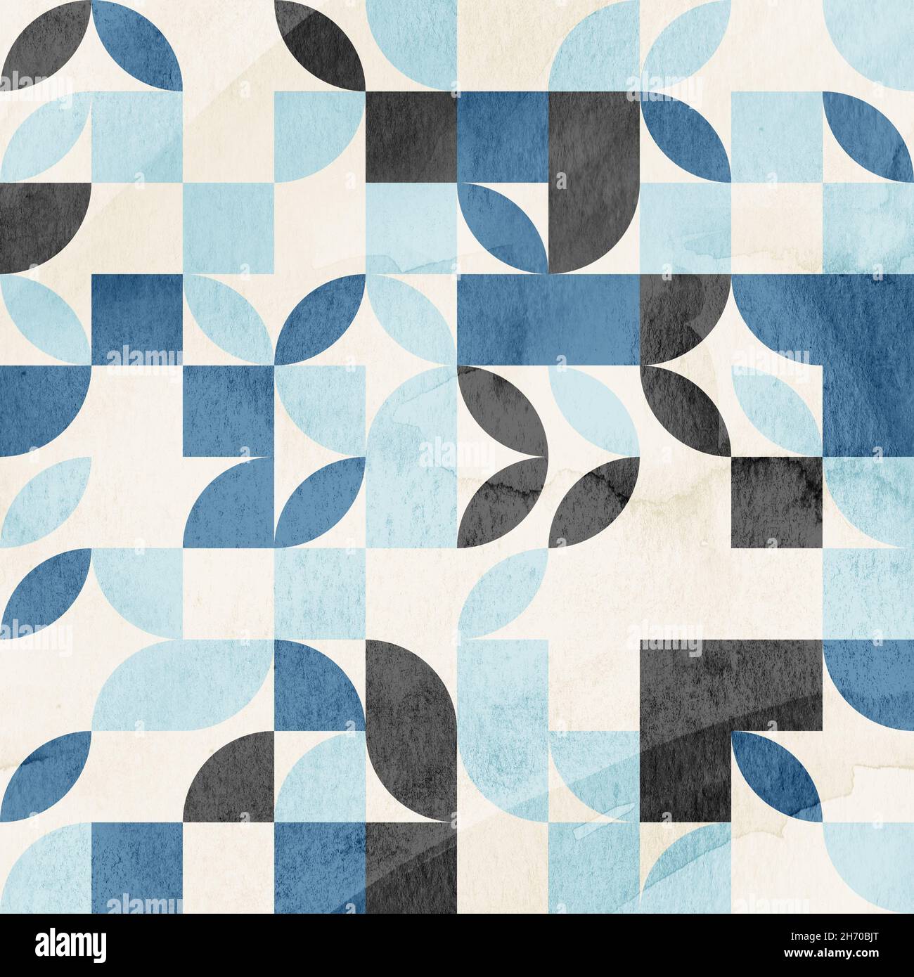 Seamless mid century retro watercolor geometric surface pattern design ...