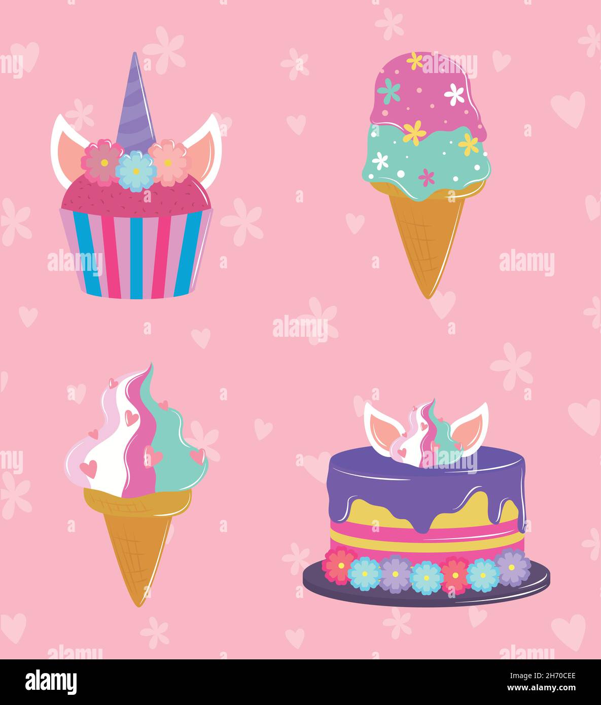 set unicorn party Stock Vector Image & Art - Alamy