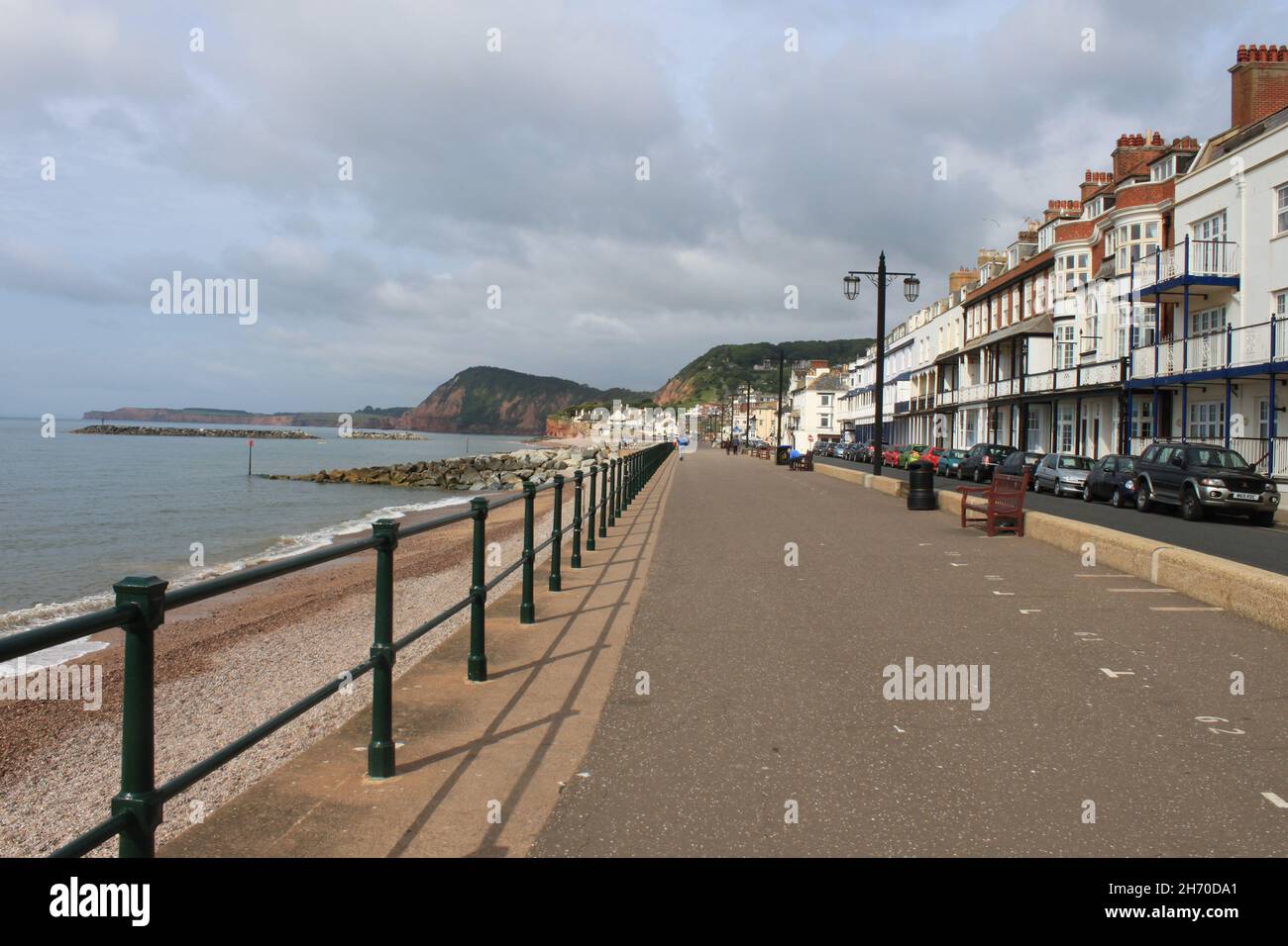 The esplanade and seafront. The England south west coast path. Sidmouth ...