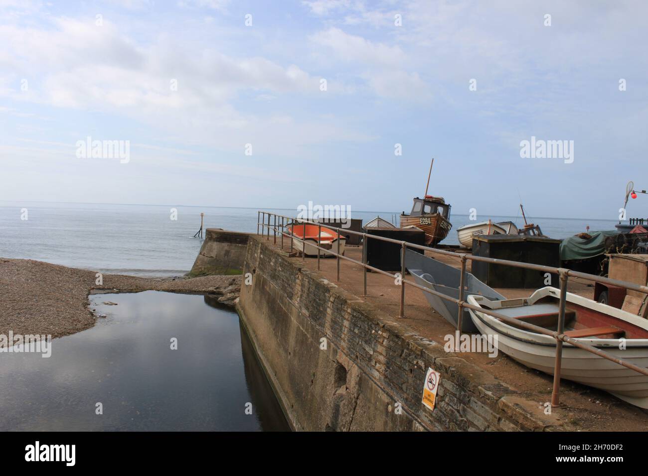 Mouth of the River Sid. The England south west coast path. Sidmouth ...