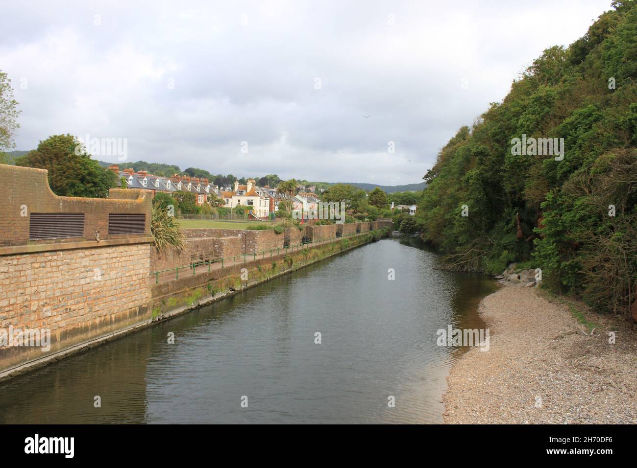 Mouth of the River Sid. The England south west coast path. Sidmouth ...