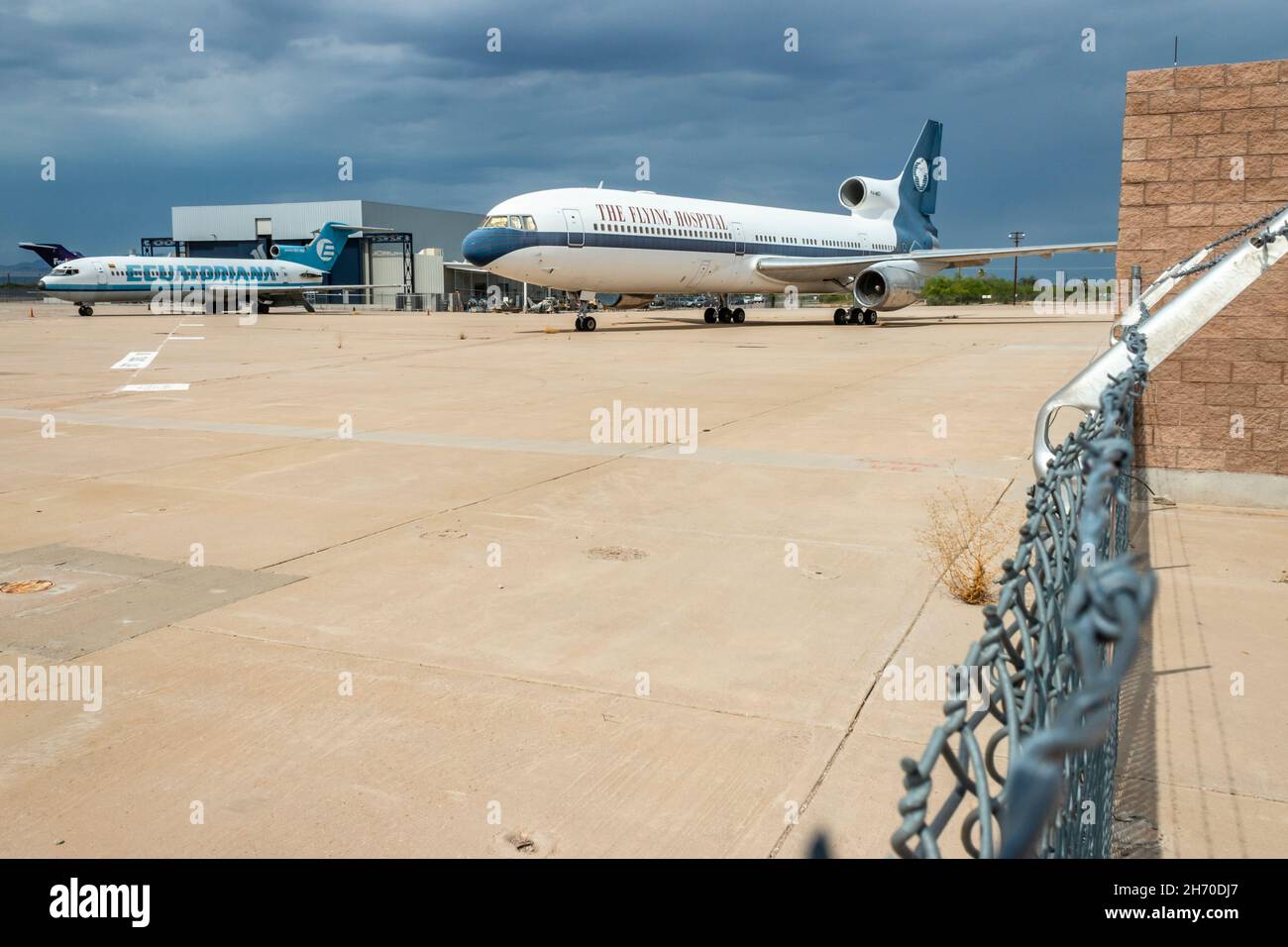 the flying hospital airplane at the old Arizona Airport Tucson Stock ...