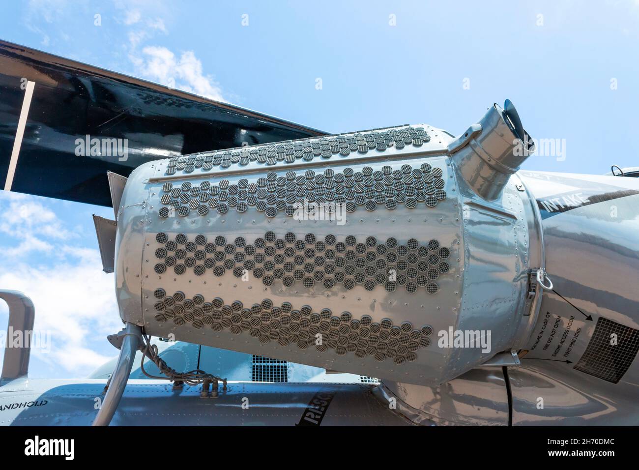 detail of grill engine part on airplane Pima Air & Space Museum Stock ...