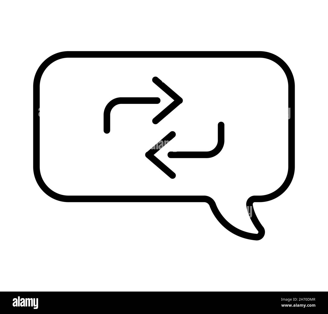 Chatting icon. Human talking with talk bubble. Black stroke isolated on ...