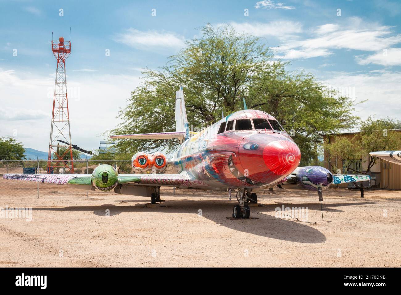private jet with dazzle graphics at Pima Air & Space Museum Stock Photo ...
