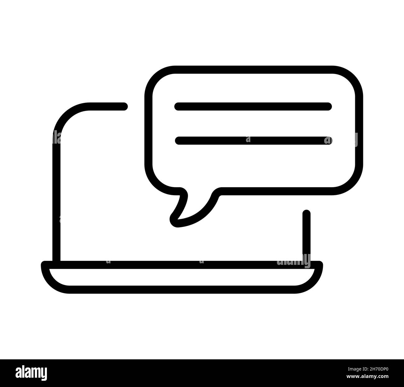 Chatting icon in device. Human talking with talk bubble on pc, phone ...