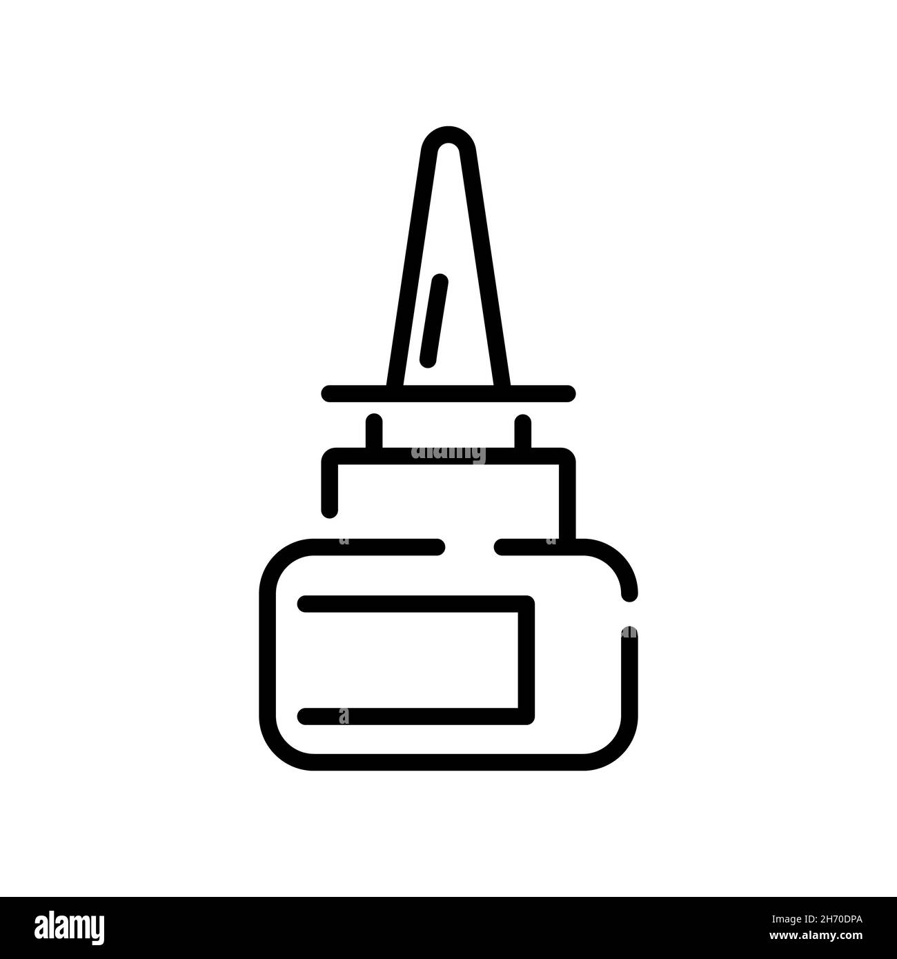 Eye drops flat icon. Nose spray pictogram for web. Line stroke ...