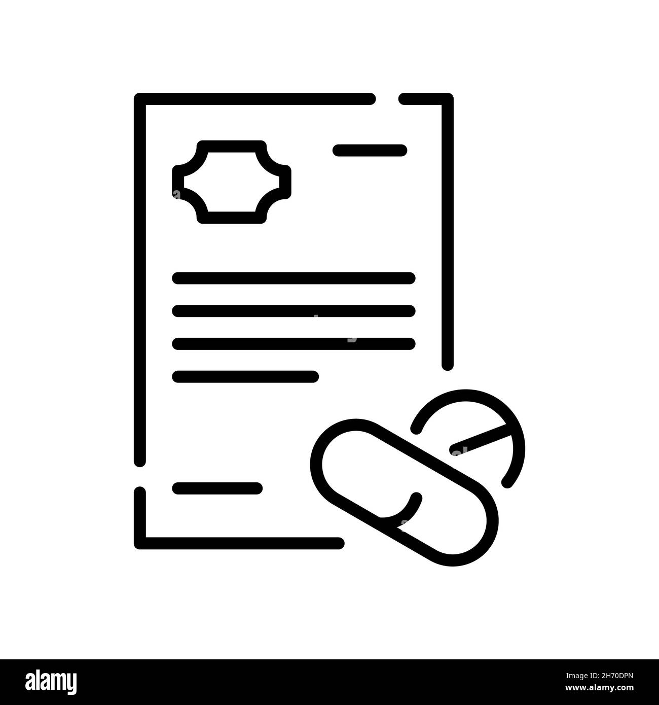 Medical history report icon. Black stroke, isolated on white background ...