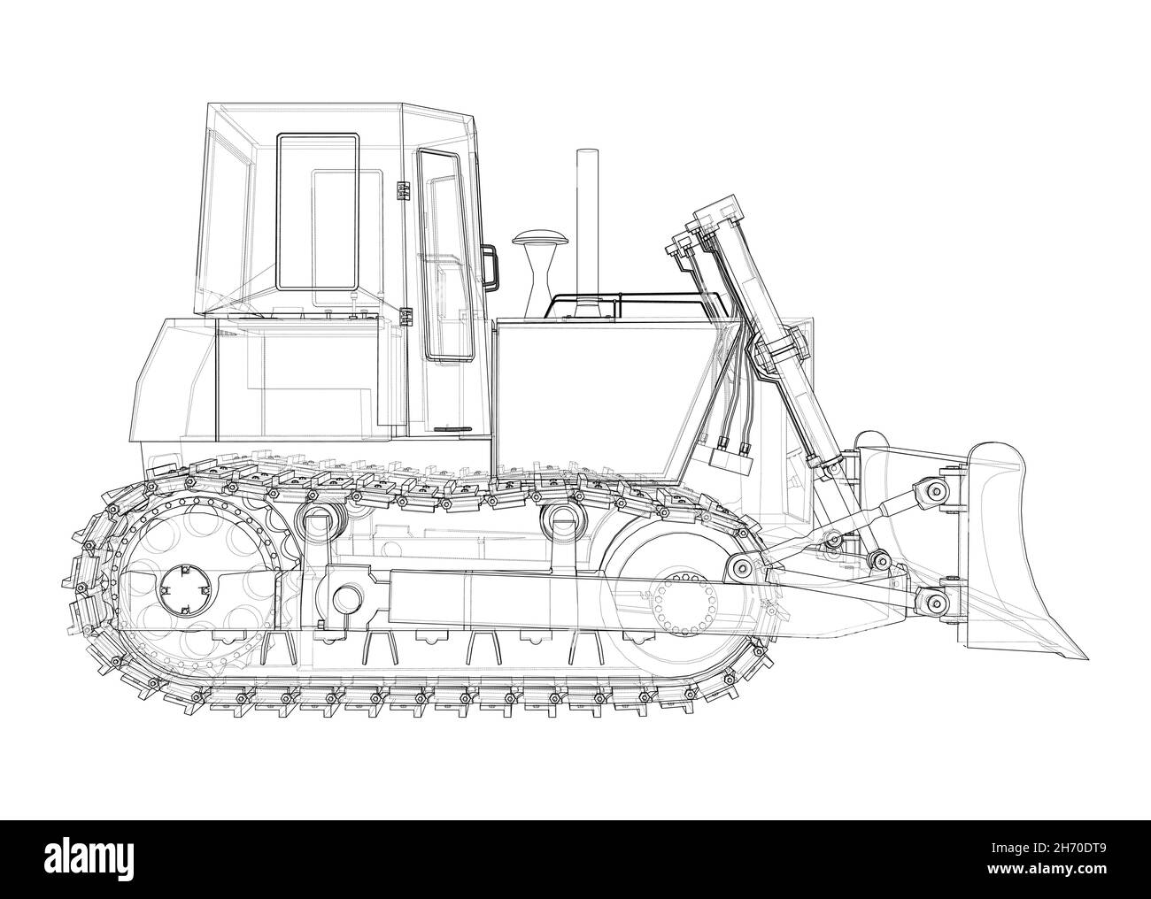 Earth mover, bulldozer. Vector rendering of 3d Stock Vector Image & Art ...