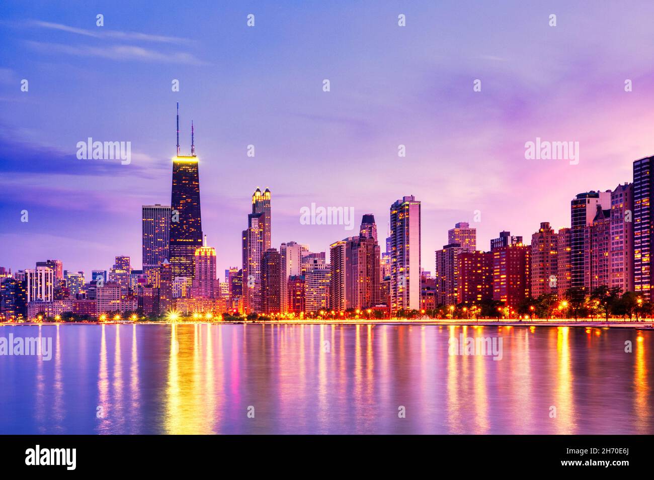 Chicago Skyline Sunset