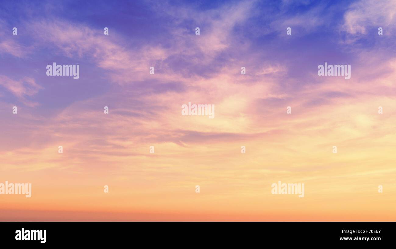 Colorful cloudy sky at sunset. Gradient color. Sky texture, abstract ...