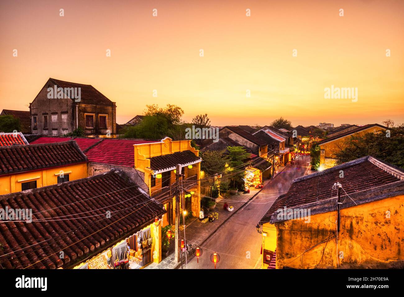 Aerial View of Hoi An at Sunset, Vietnam Stock Photo - Alamy