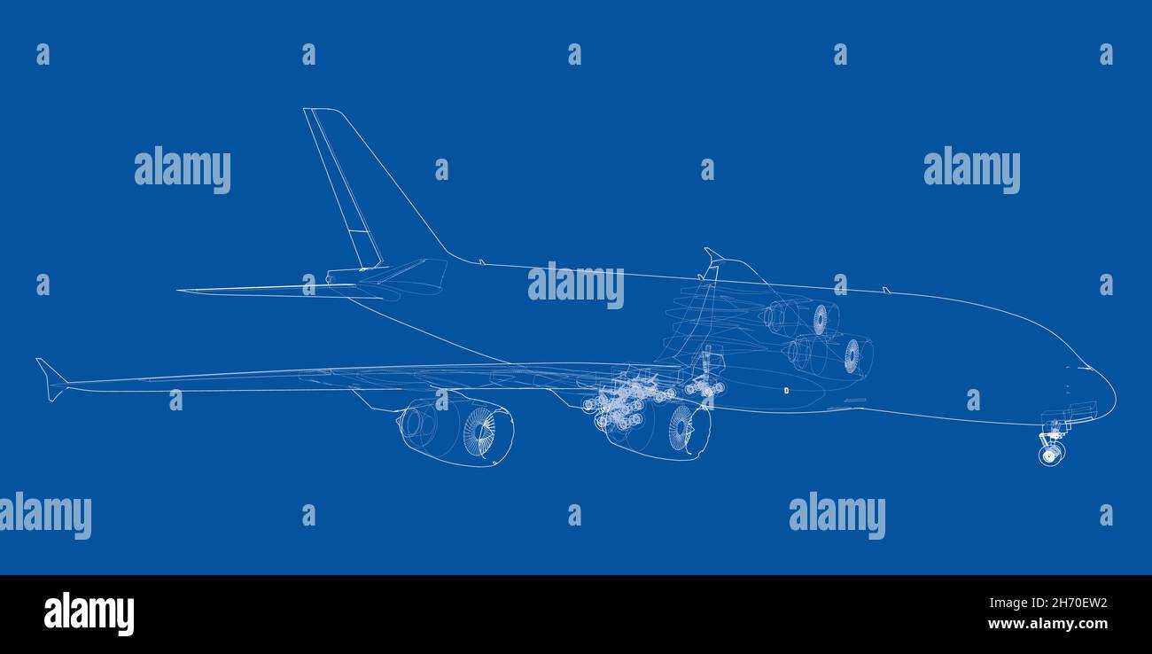 Passenger Airoplane. Vector rendering of 3d Stock Vector Image & Art ...