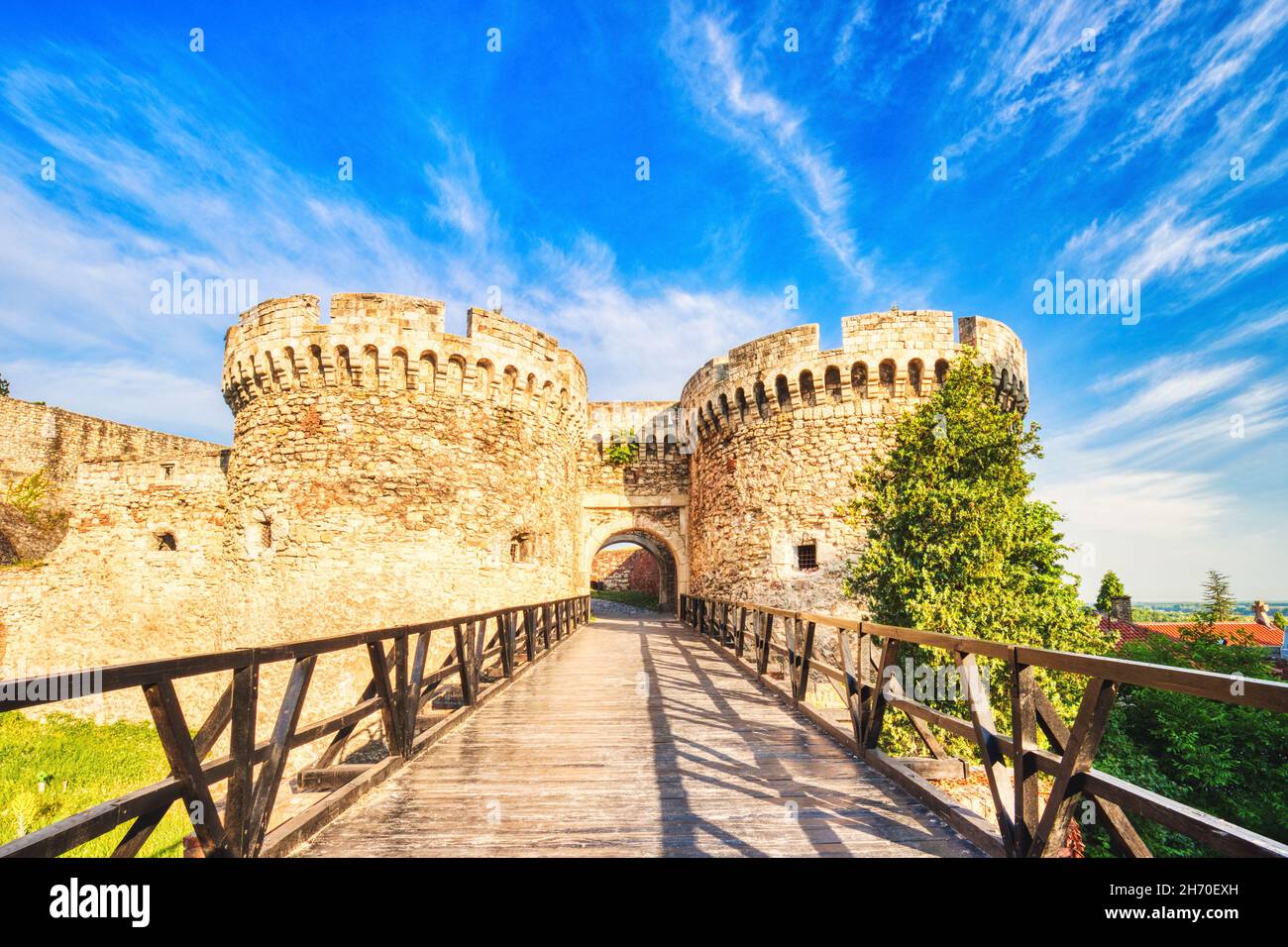 Kalemegdan Fortress during a Sunny Day, Belgrade, Serbia Stock Photo ...