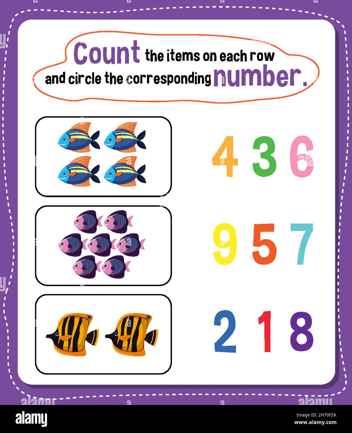 Math count number worksheet illustration Stock Vector Image & Art - Alamy