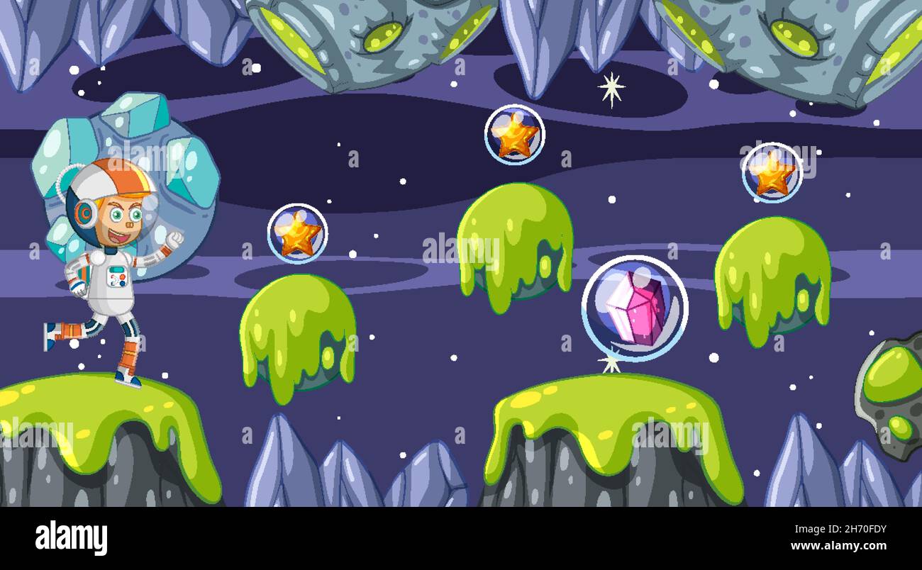 A Game Template Galaxy Space Scene illustration Stock Vector Image ...