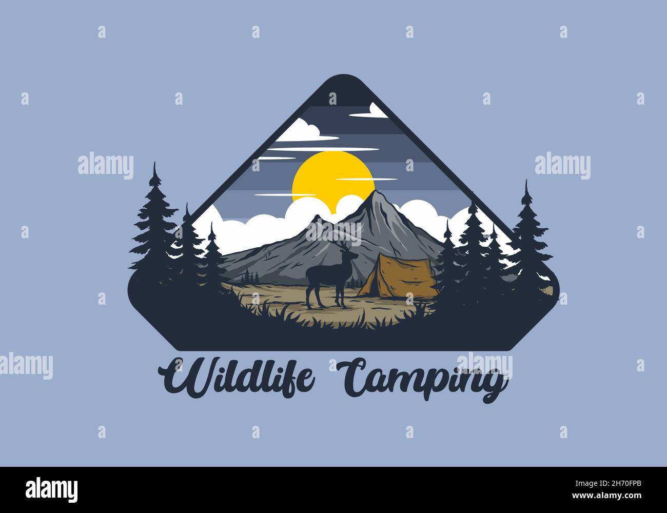 Vintage Camping Drawing
