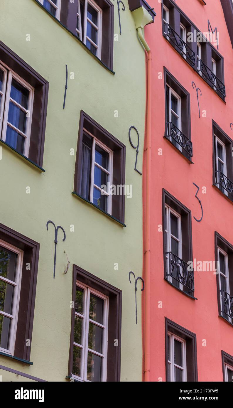 Colorful old houses in the historic center of Cologne, Germany Stock ...
