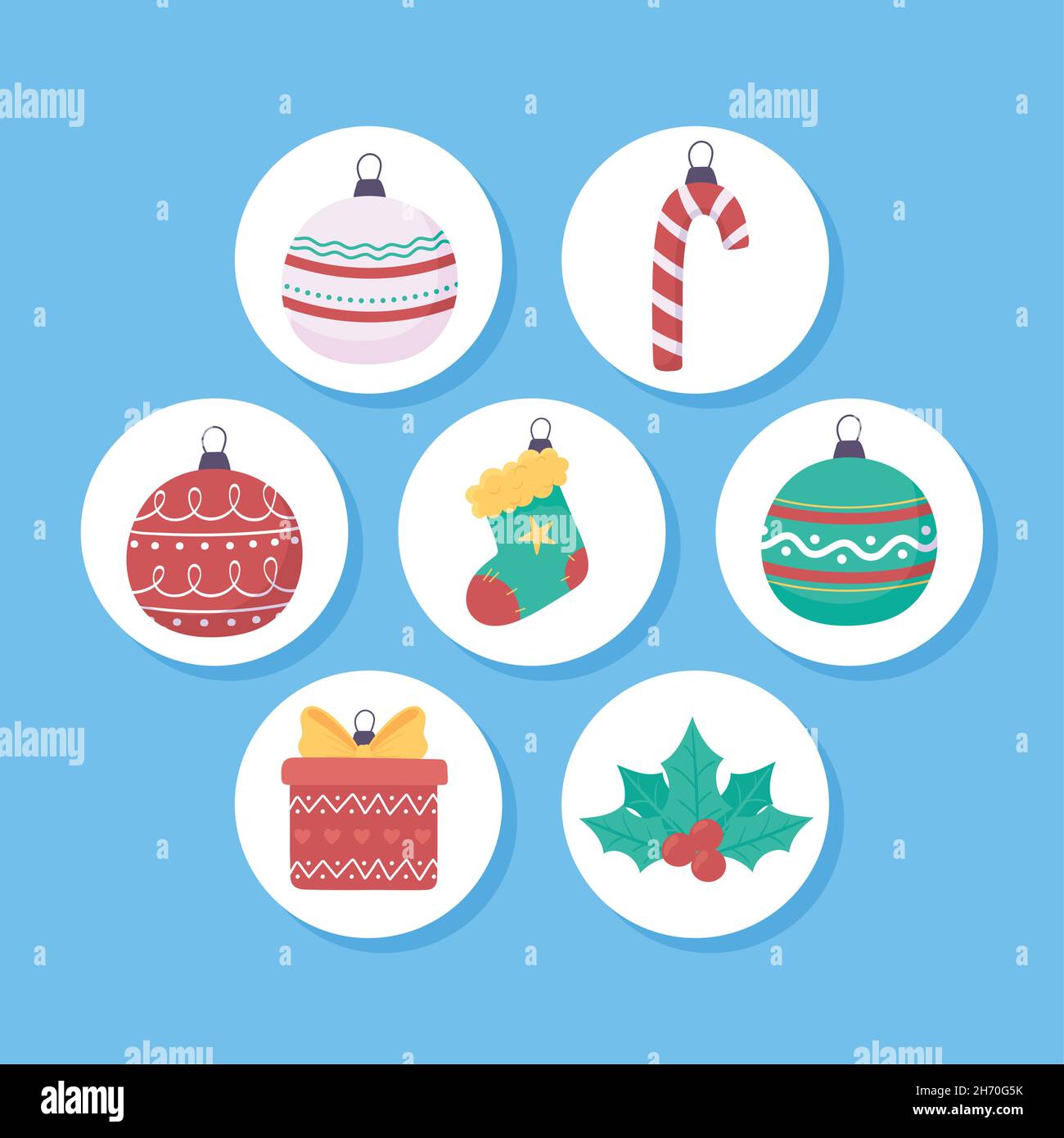 christmas round icons Stock Vector Image & Art - Alamy