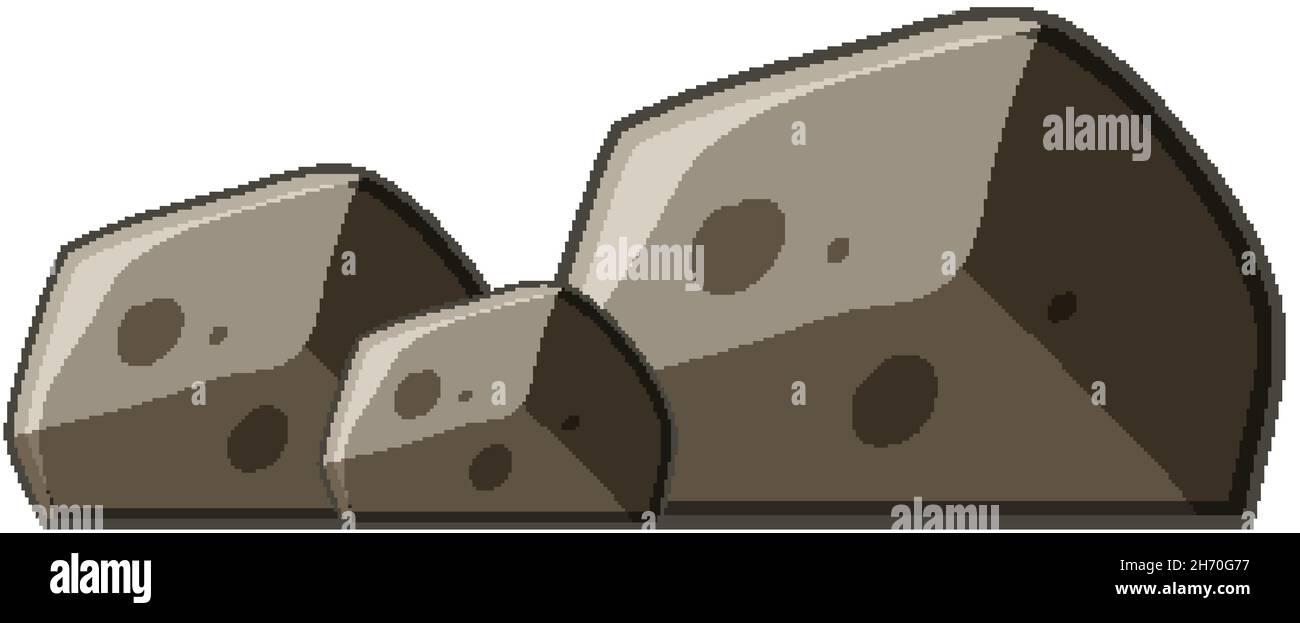 Stones in cartoon style on white background illustration Stock Vector ...