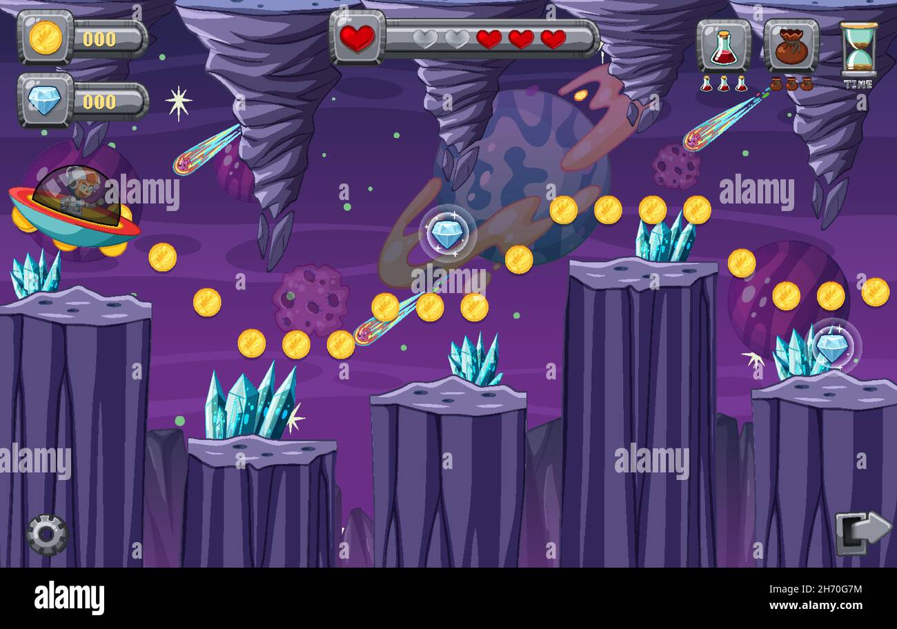 A Game Template Galaxy Space Scene illustration Stock Vector Image ...