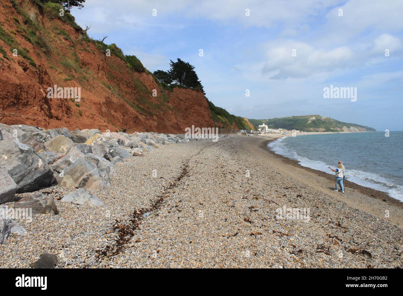 Red cliffs. The England south west coast path. Seaton. South Devon ...