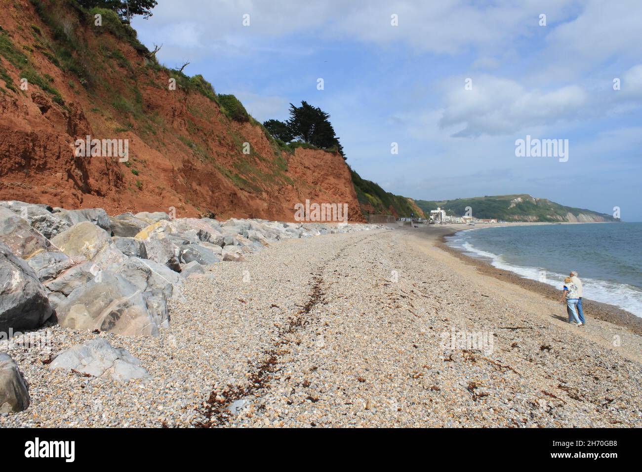 Red cliffs. The England south west coast path. Seaton. South Devon ...