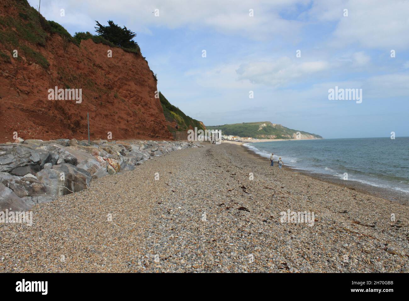 Red cliffs. The England south west coast path. Seaton. South Devon ...