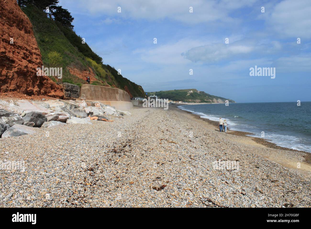 Red cliffs. The England south west coast path. Seaton. South Devon ...