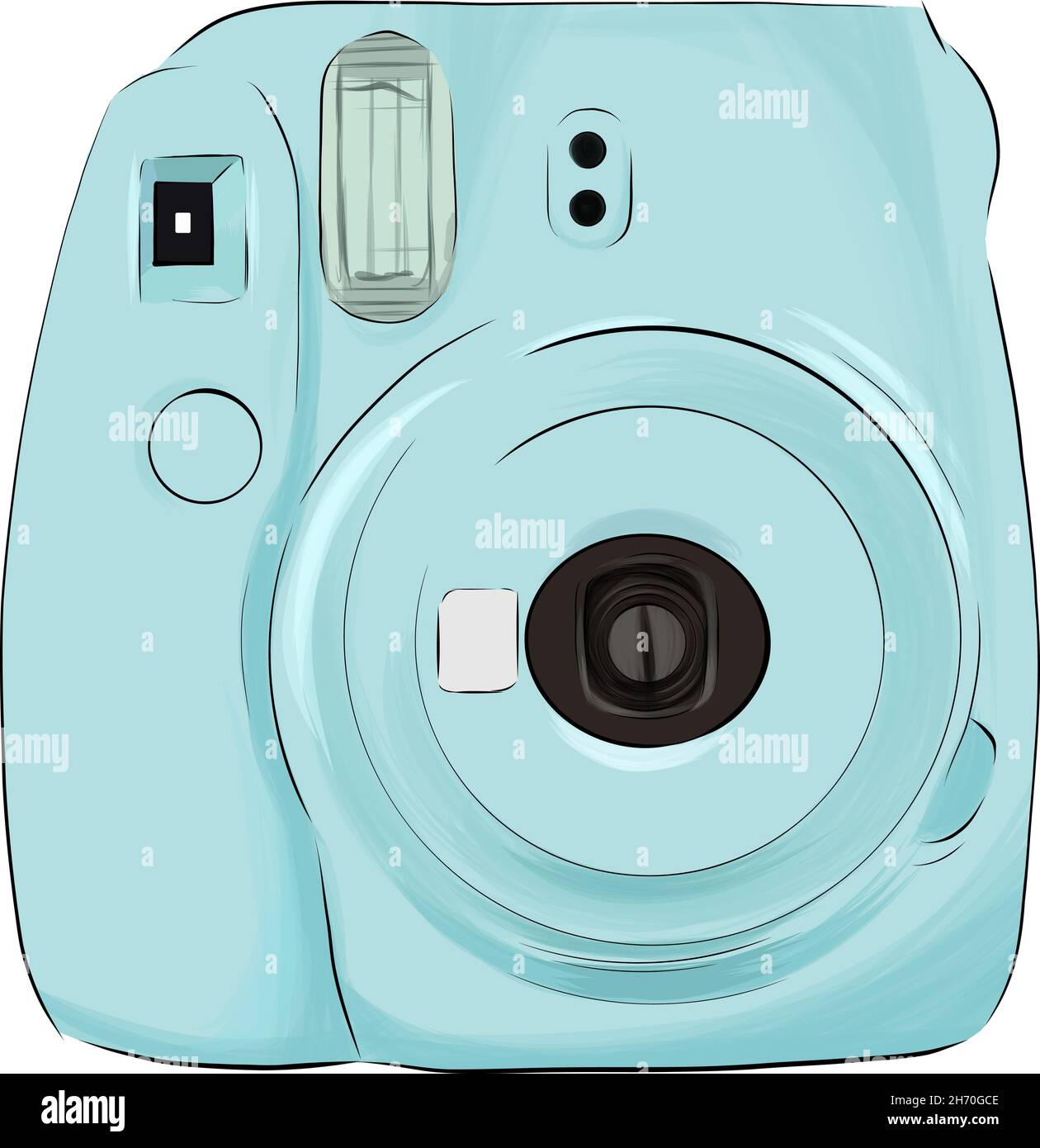 Camera from multicolored paints. Splash of watercolor, colored drawing ...