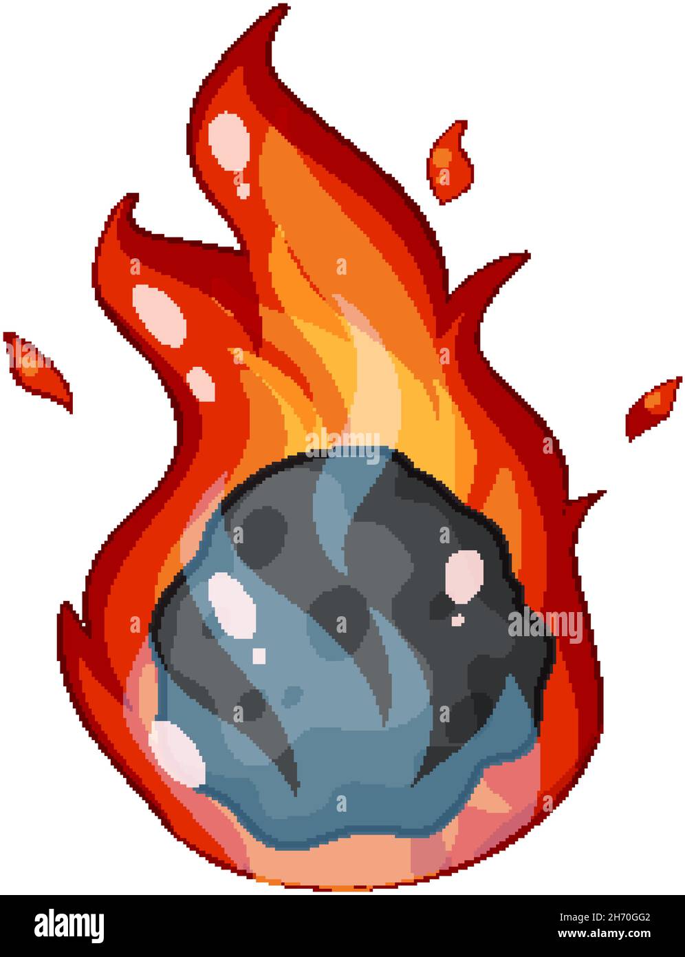 Flame meteorite in cartoon style illustration Stock Vector Image & Art ...